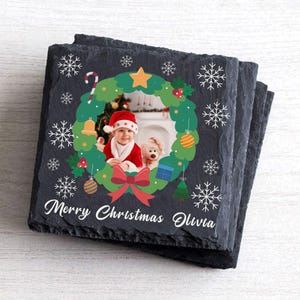 Personalised Slate Coaster for Christmas Slate Coaster Custom Christmas ...