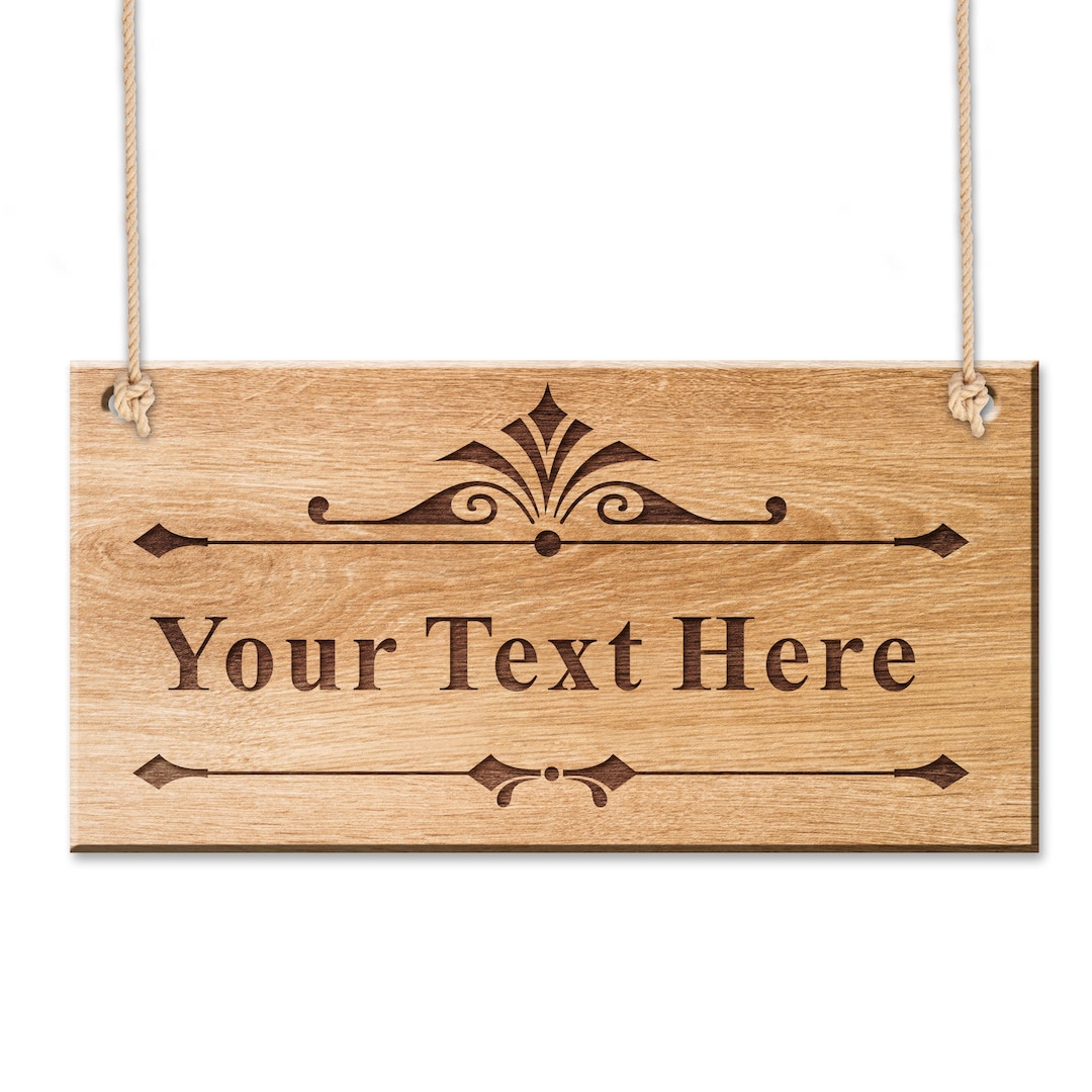 Personalised Room Sign Wooden Door Sign Engraved Room Hanging Plaue ...