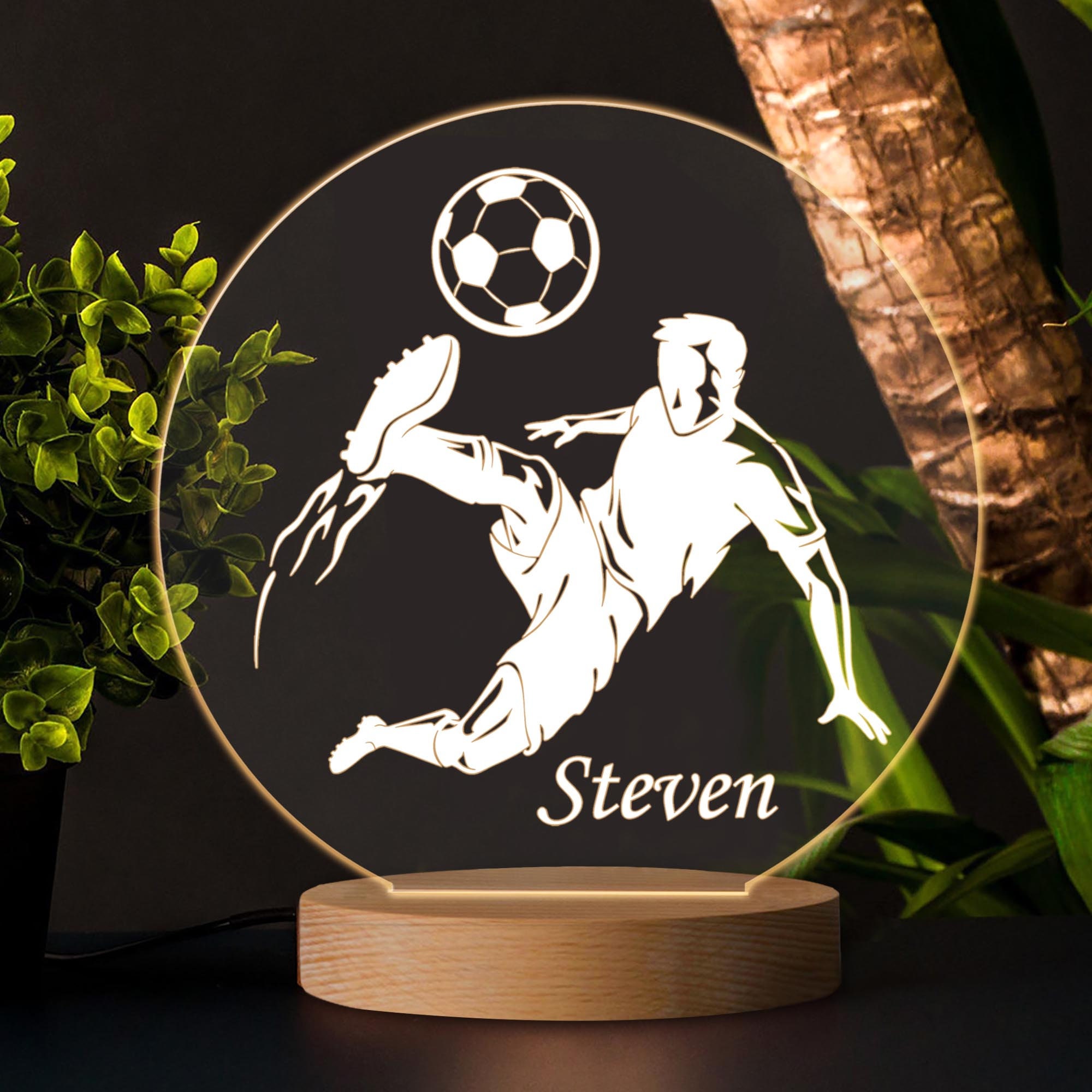 Personalised LED Desk Table Lamp Football Design Night Light - Etsy UK