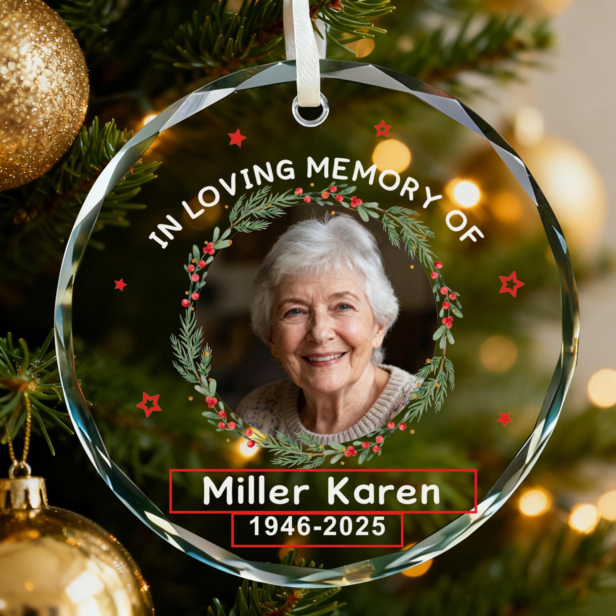 Personalised Memorial Christmas Bauble, Christmas Baubles Ornaments ...
