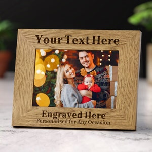 Personalised Photo Frame Laser Engraved 6"x4" Custom Wooden Photo Frame ...