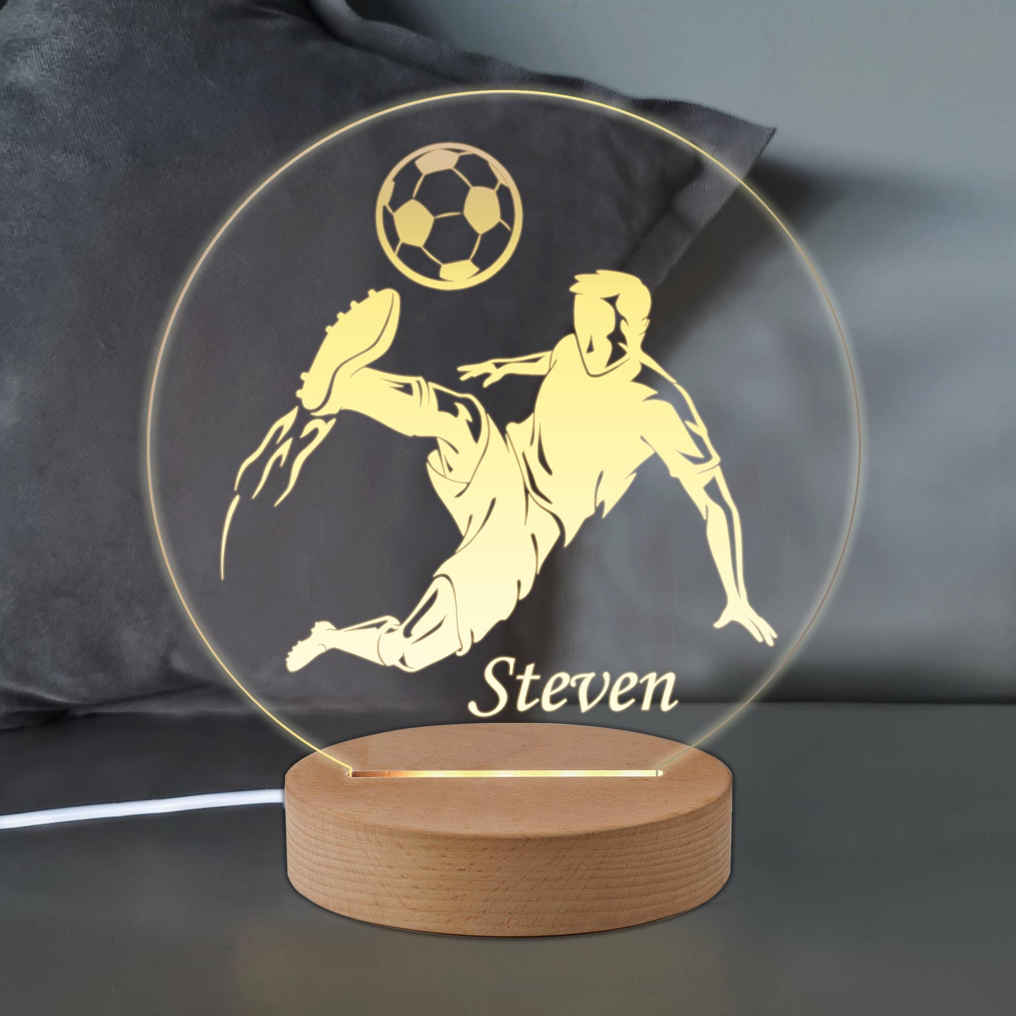Personalised LED Desk Table Lamp Football Design Night Light - Etsy UK