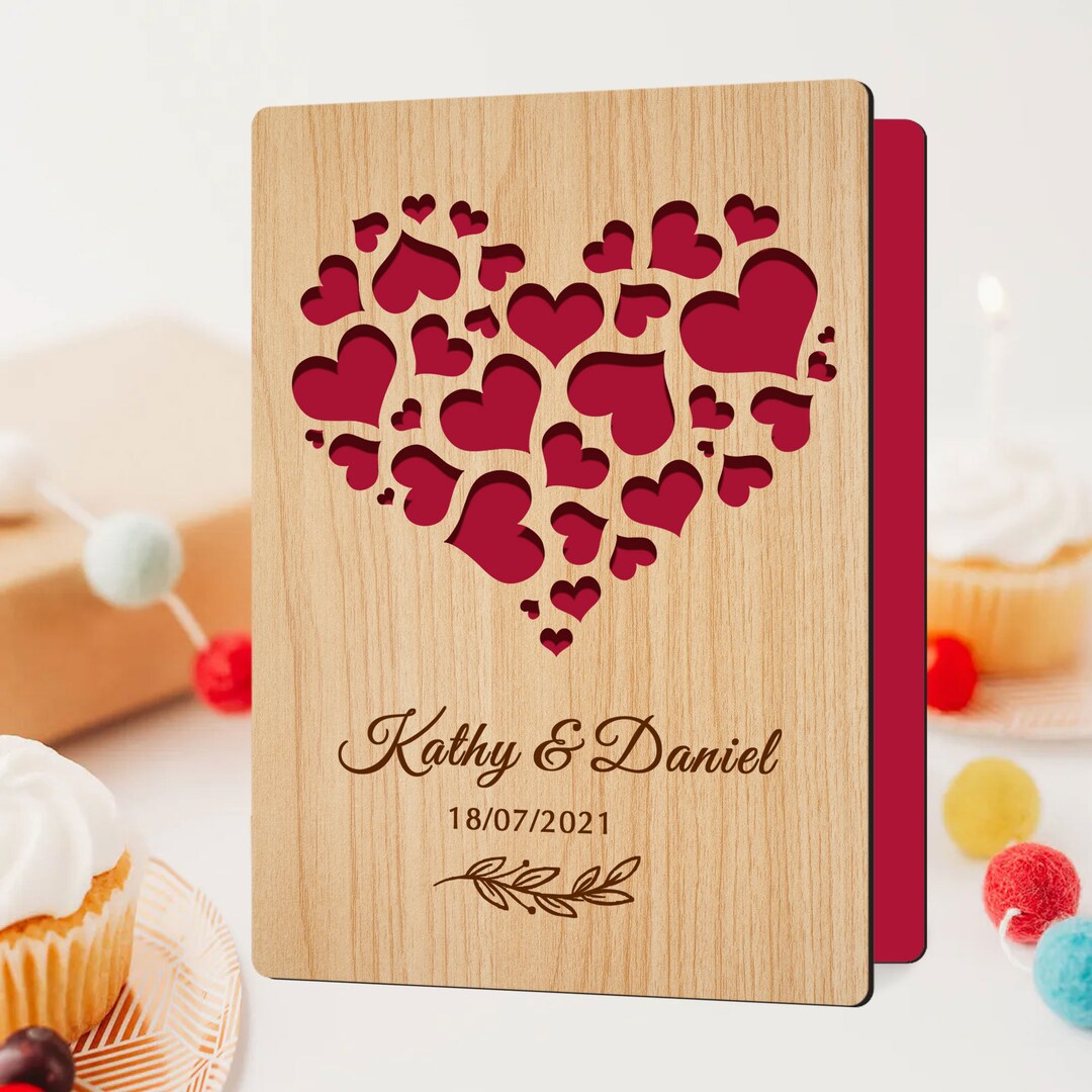 Personalised Wooden Wedding Card Mr and Mrs Gifts Wedding Anniversary ...