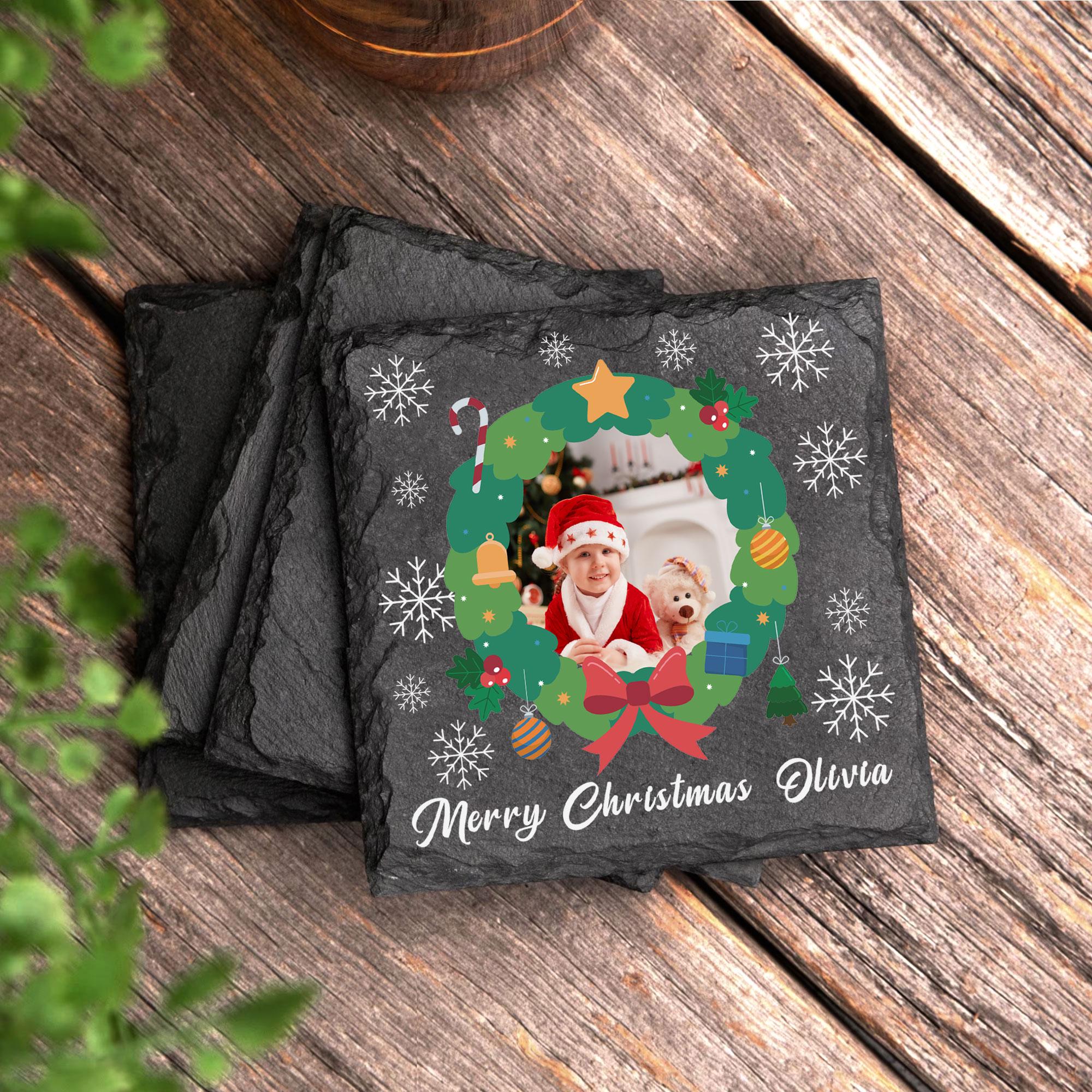Personalised Slate Coaster for Christmas Slate Coaster Custom Christmas ...