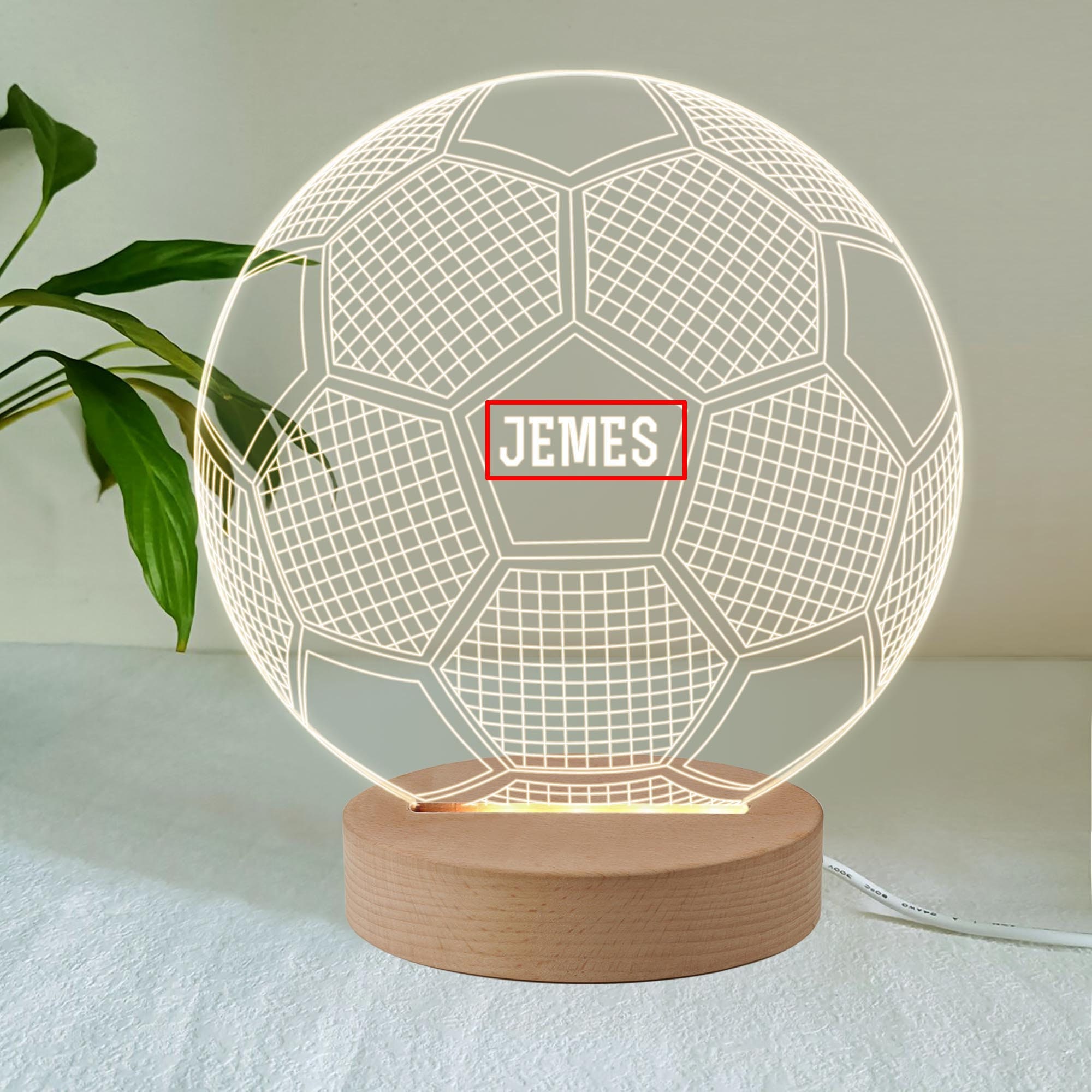 Personalised LED Desk Table Lamp Football Design Night Light - Etsy UK