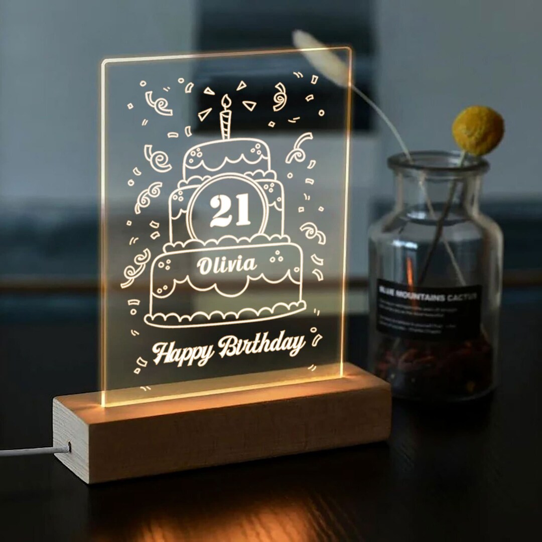 Personalised Birthday Card for Friend Led Light up Happy Birthday Card ...