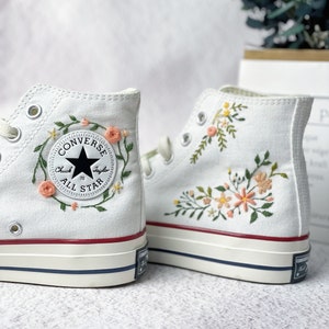 Converse Custom Floral Embroidery / Converse Custom Name / Gift for ...