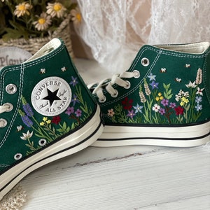 Converse Custom Floral Embroidery / Converse Custom Name / Gift for ...