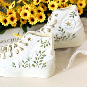 Converse Custom Floral Embroidery / Converse Custom Name / Gift for ...