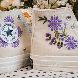 Converse Custom Floral Embroidery / Converse Custom Name / Gift for ...