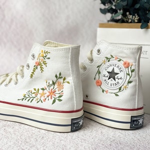 Converse Custom Floral Embroidery / Converse Custom Name / Gift for ...