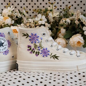Converse Custom Floral Embroidery / Converse Custom Name / Gift for ...