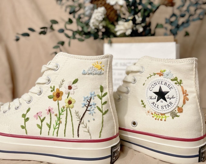 Converse Custom Floral Embroidery Converse Custom Embroidery Converse ...