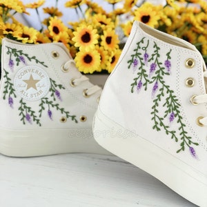 Converse Chuck Taylor 1970s ,custom Floral Circle Embroidery, Converse ...