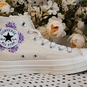 Converse Custom Floral Embroidery / Converse Custom Name / Gift for ...