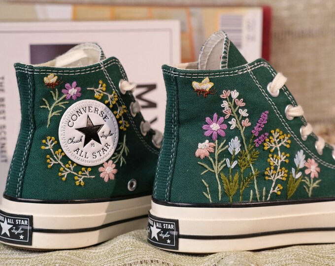 Converse Custom Floral Embroidery Converse Custom Embroidery Converse ...