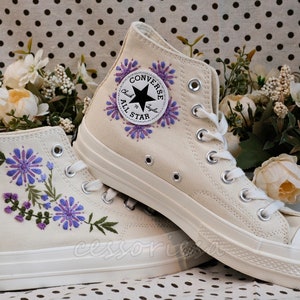Converse Custom Floral Embroidery / Converse Custom Name / Gift for ...