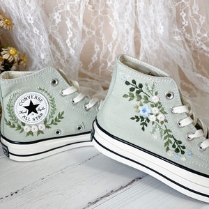 Converse Chuck Taylor 1970s ,custom Floral Circle Embroidery, Converse ...