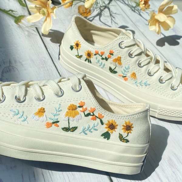 Embroidered Converse - Etsy