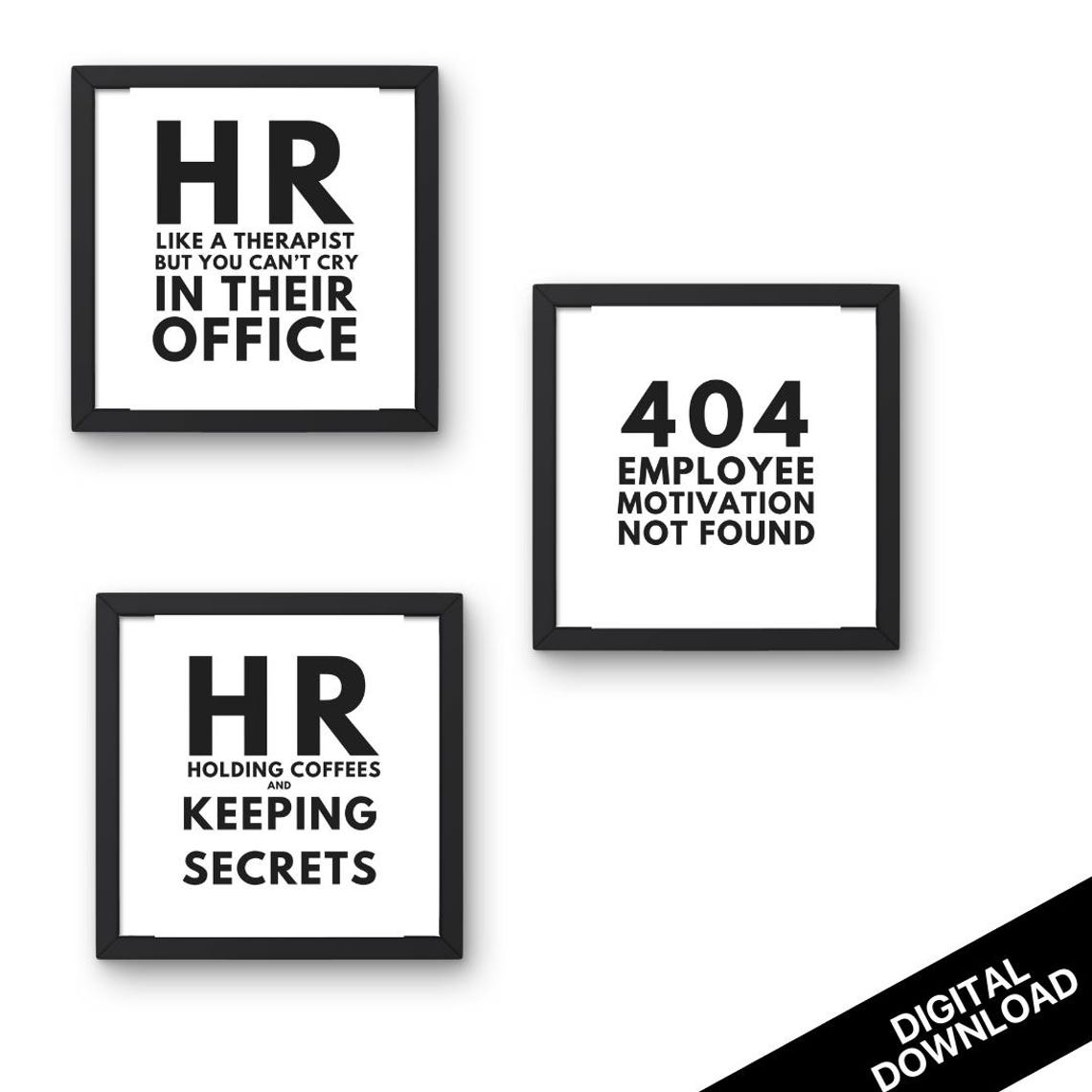 HR Office Decor, Set of 6 PRINTABLES, Human Resources Wall Art, Zoom ...