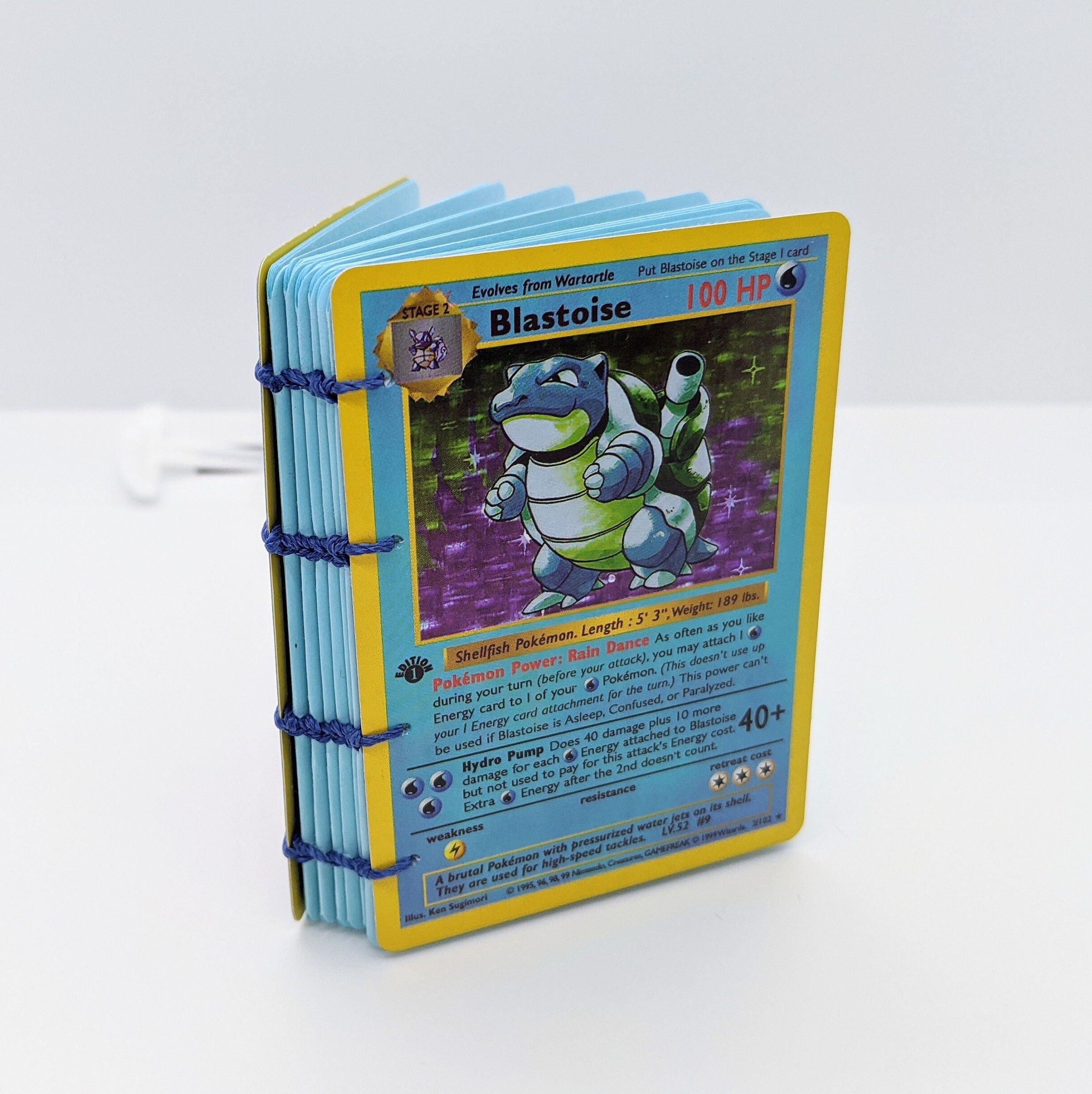 Gen 1 Holographic Proxy Pokémon Card Notebook Hand-stiched W/ Color ...