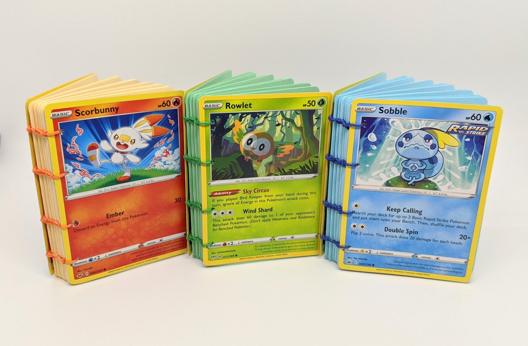 Pokémon Card Notebook Hand-stiched W/ Color Paper. Stocking Stuffer ...
