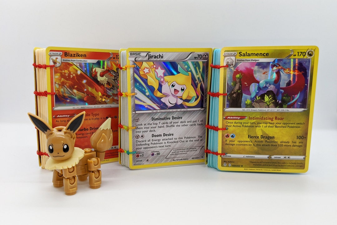 Holographic Pokémon Card Notebook Hand-stiched W/ Color Paper. Stocking ...