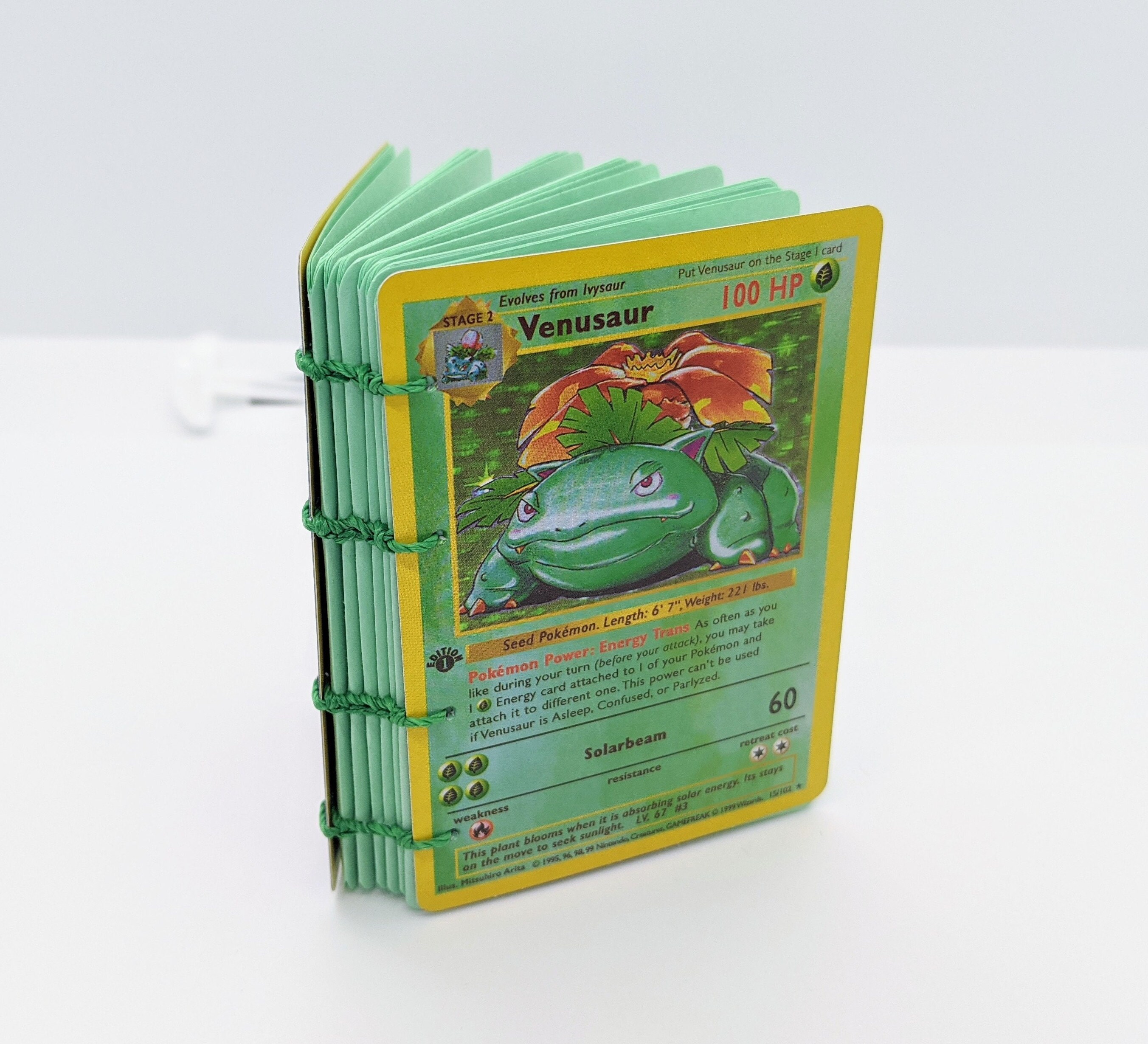 Gen 1 Holographic Proxy Pokémon Card Notebook Hand-stiched W/ Color ...