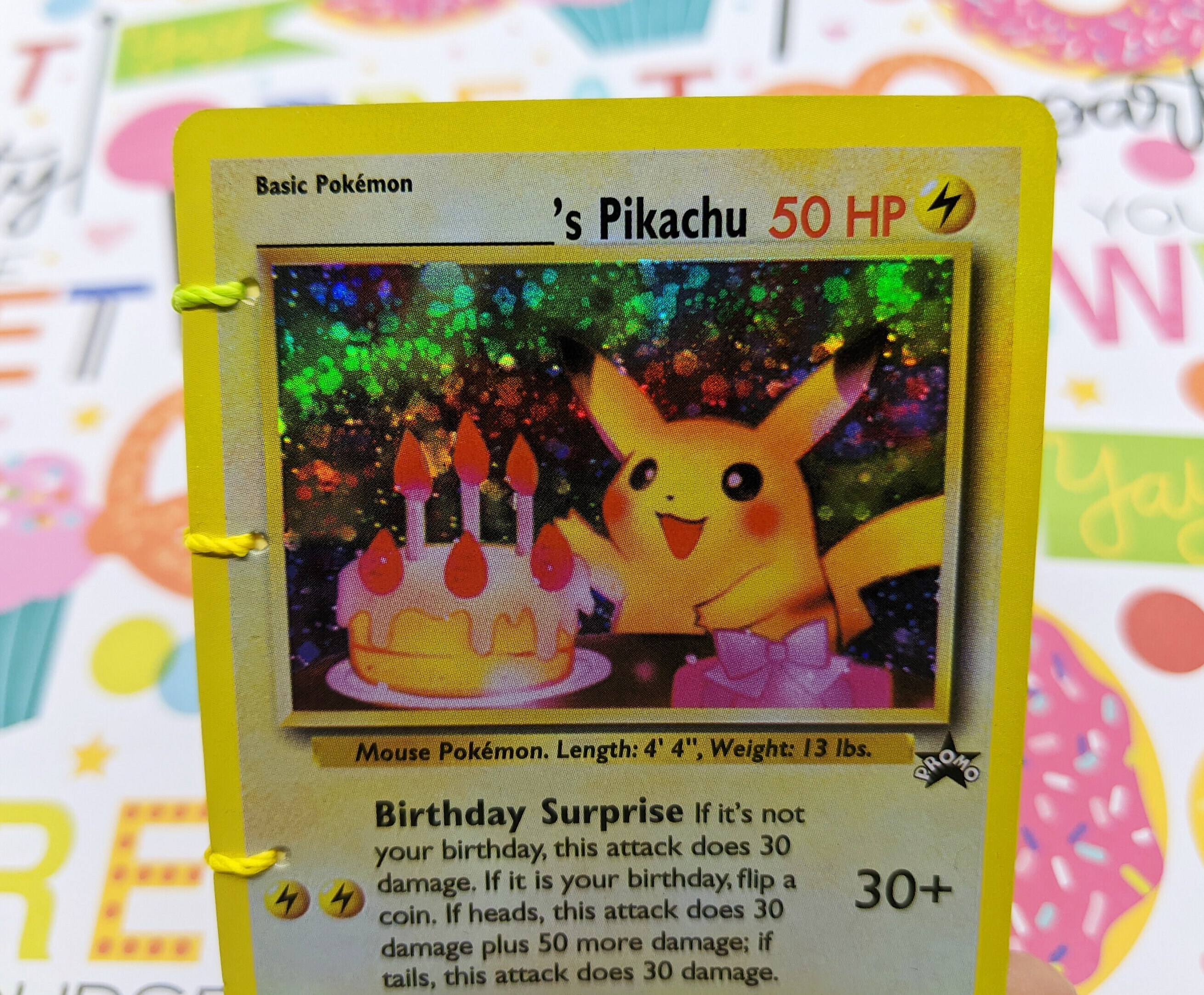 Pokemon Pikachu Birthday Proxy Card Handmade Blank Gift Notebook ...