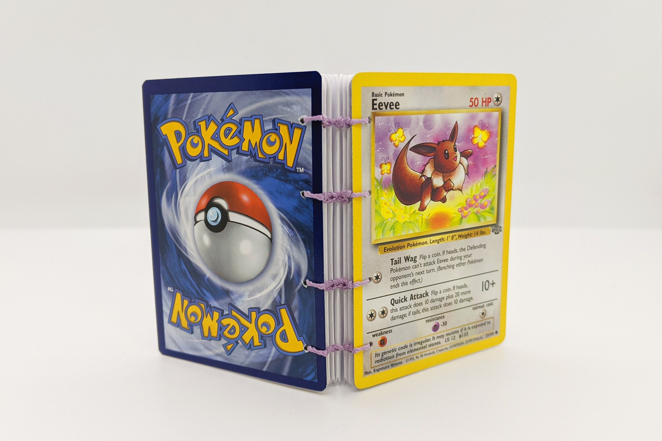 Eevee Pokémon Card Notebook Hand-stiched W/ White Paper. Stocking ...