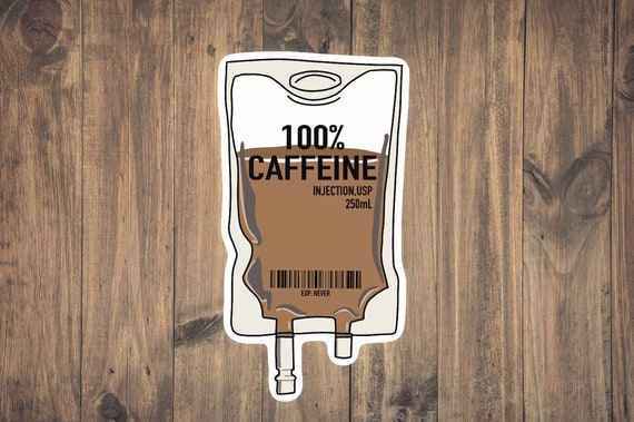 IV Bag Caffeine Medical Sticker Funny Medical Decal Nurse | Etsy