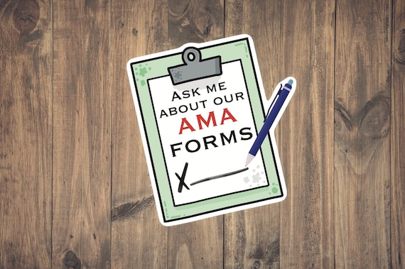 AMA Forms Medical Sticker Funny Medical Decal Against | Etsy