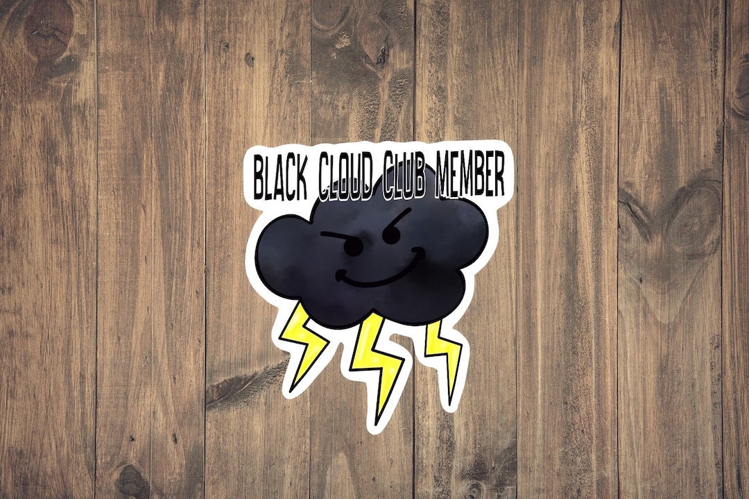 Black Cloud Club Member Sticker - Funny Medical Decal for Laptops ...