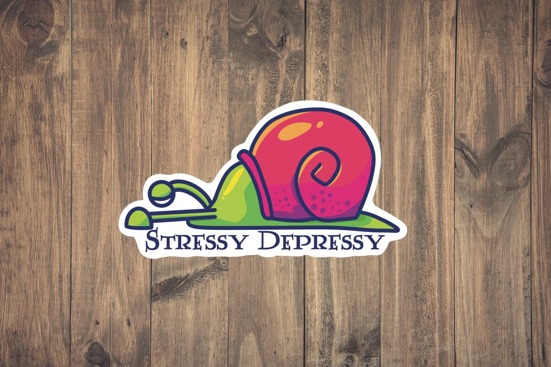 Stressed and Depressed Sticker - Snarky Sticker | Mental Health ...