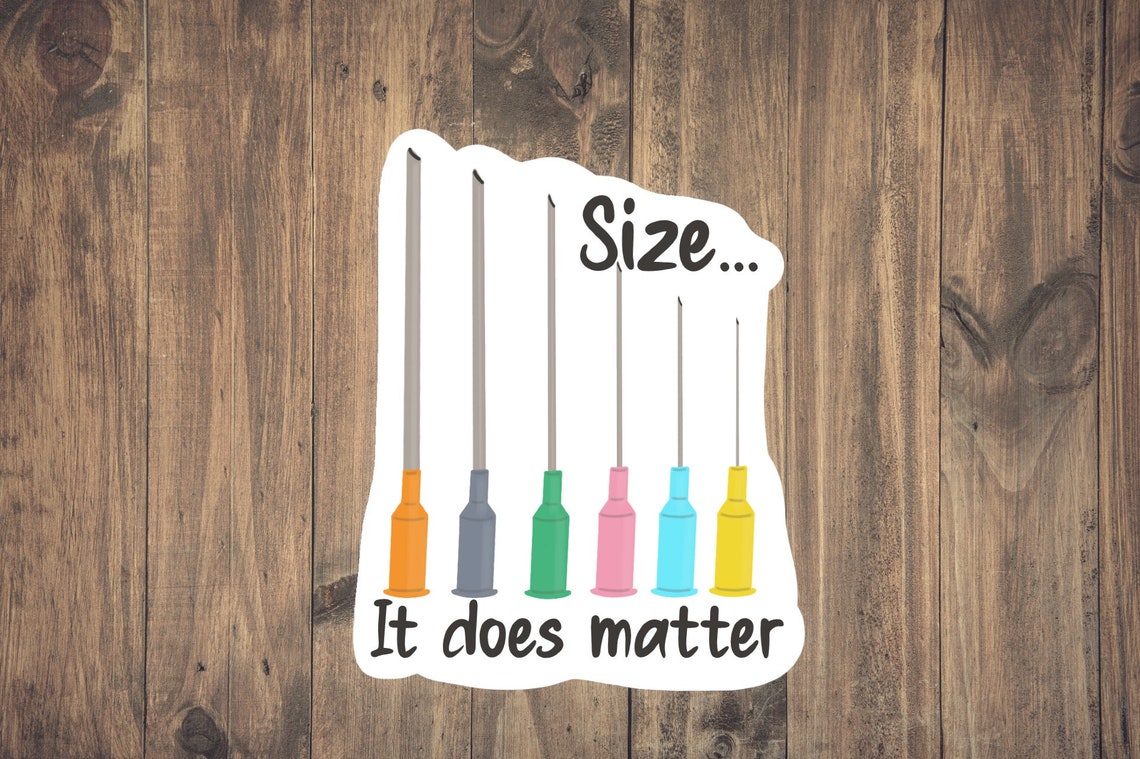 Size, It Does Matter! Medical Sticker - Funny Medical Decal | IV Size ...