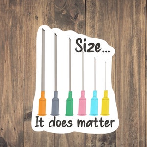 Size, It Does Matter! Medical Sticker - Funny Medical Decal | IV Size ...