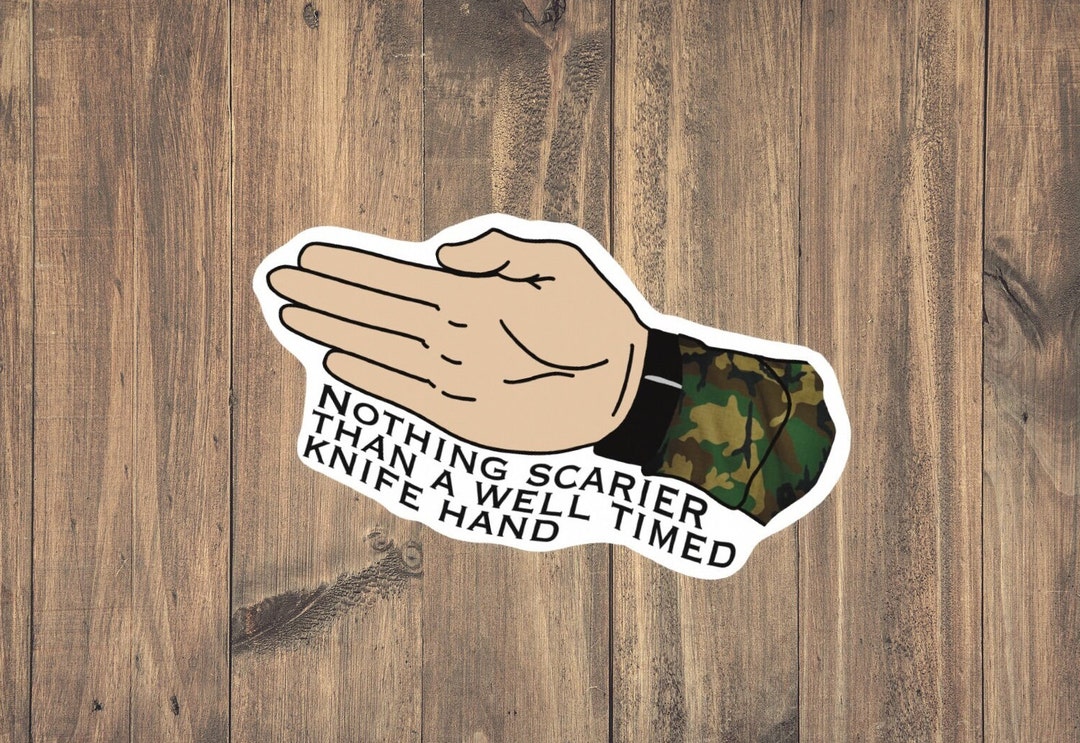 Knife Hand Sticker - Funny Military Decal | Military Sarcasm Sticker ...