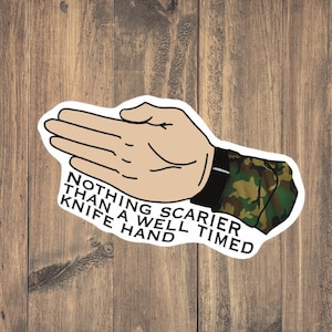 Knife Hand Sticker - Funny Military Decal | Military Sarcasm Sticker ...