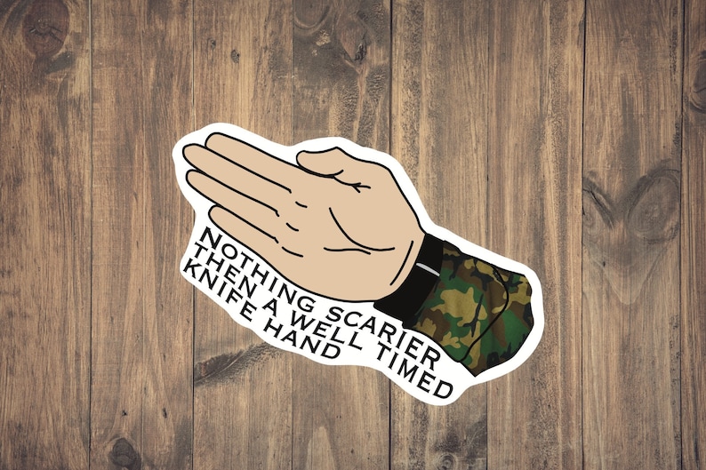 Knife Hand Sticker Funny Military Decal Military Sarcasm - Etsy