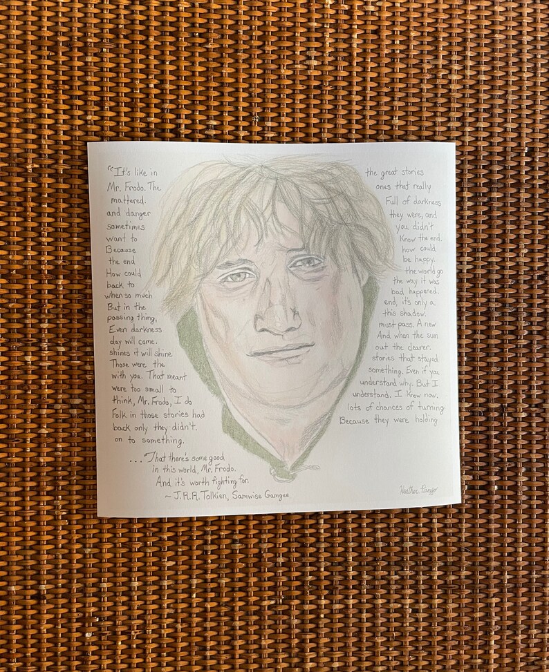 The Lord of the Rings Art Print: 8x8 Samwise Gamgee Watercolor Print ...