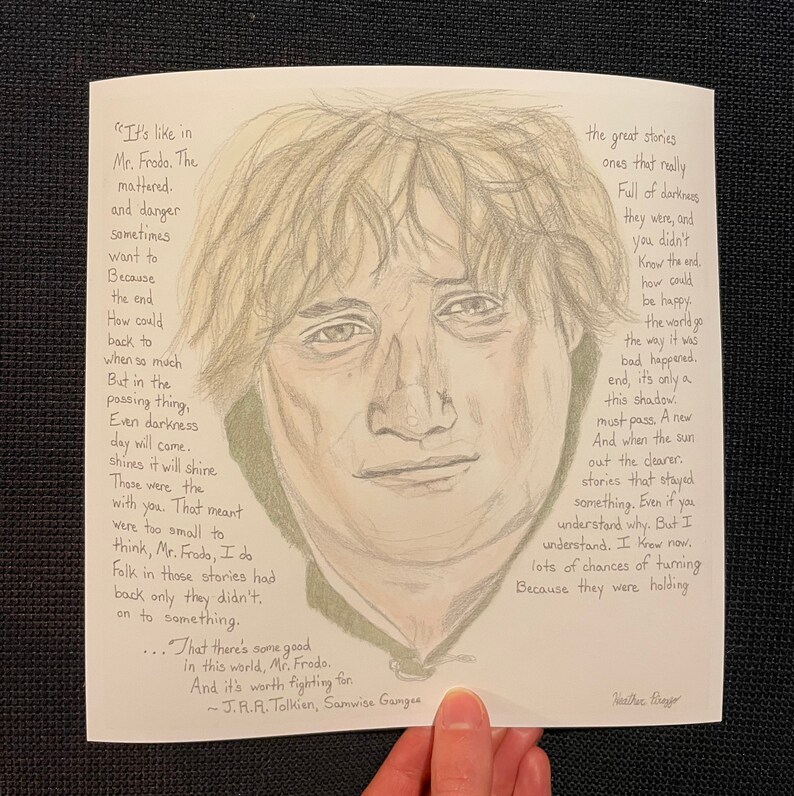 The Lord of the Rings Art Print: 8x8 Samwise Gamgee Watercolor Print ...