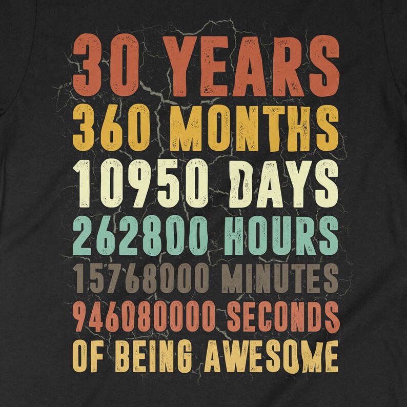 30 Years of Being Awesome Shirt, 30 Years Old Shirt, 30th Birthday ...