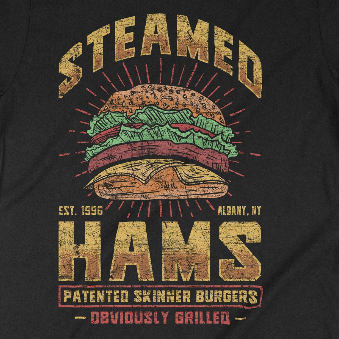 Steamed Hams Patented Skinner Burgers Shirt, Hamburger Shirt, Funny ...