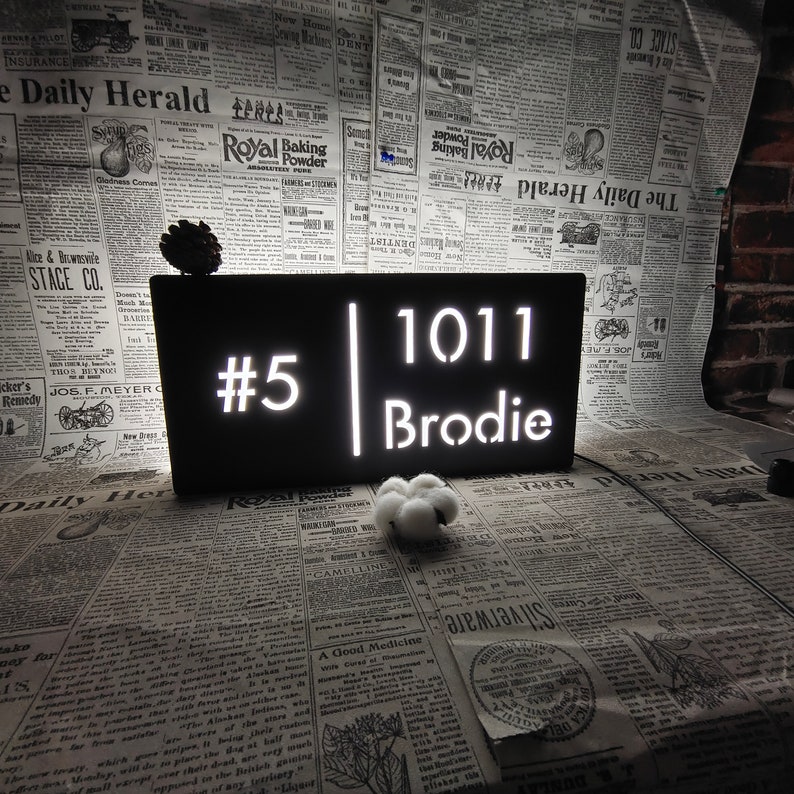 Custom LED House Number Sign for Homeofficehotellighting - Etsy