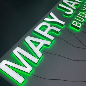 3d Business Sign Custom,light up Salon Sign,3d Metal Backlit Sign,led ...