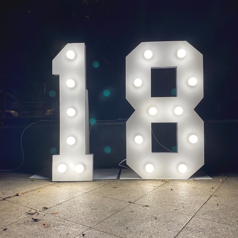 Large Light up Numbers - Etsy