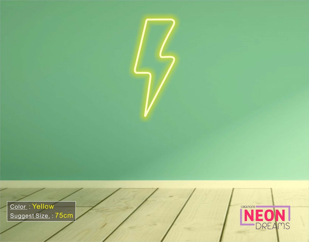 Lightning Bolt LED Neon Sign - LED Neon Light Signs for Parties and ...