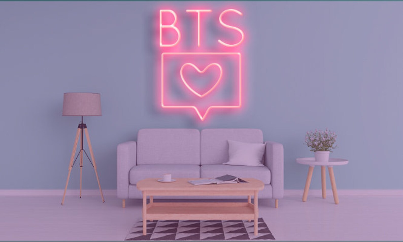 Neon Sign Led BTS Message BTS LED Neon Light Sign Wall - Etsy