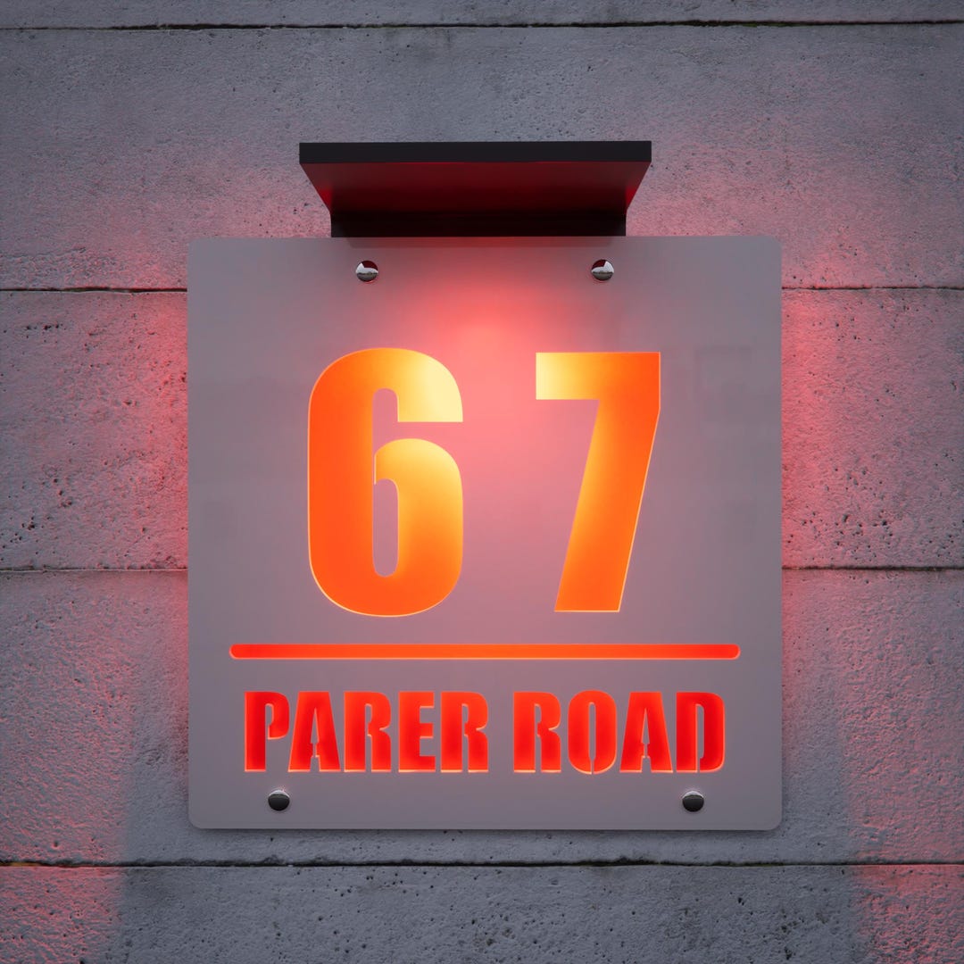 DIY Solar Address Sign | No Wiring Required | Custom House Numbers ...