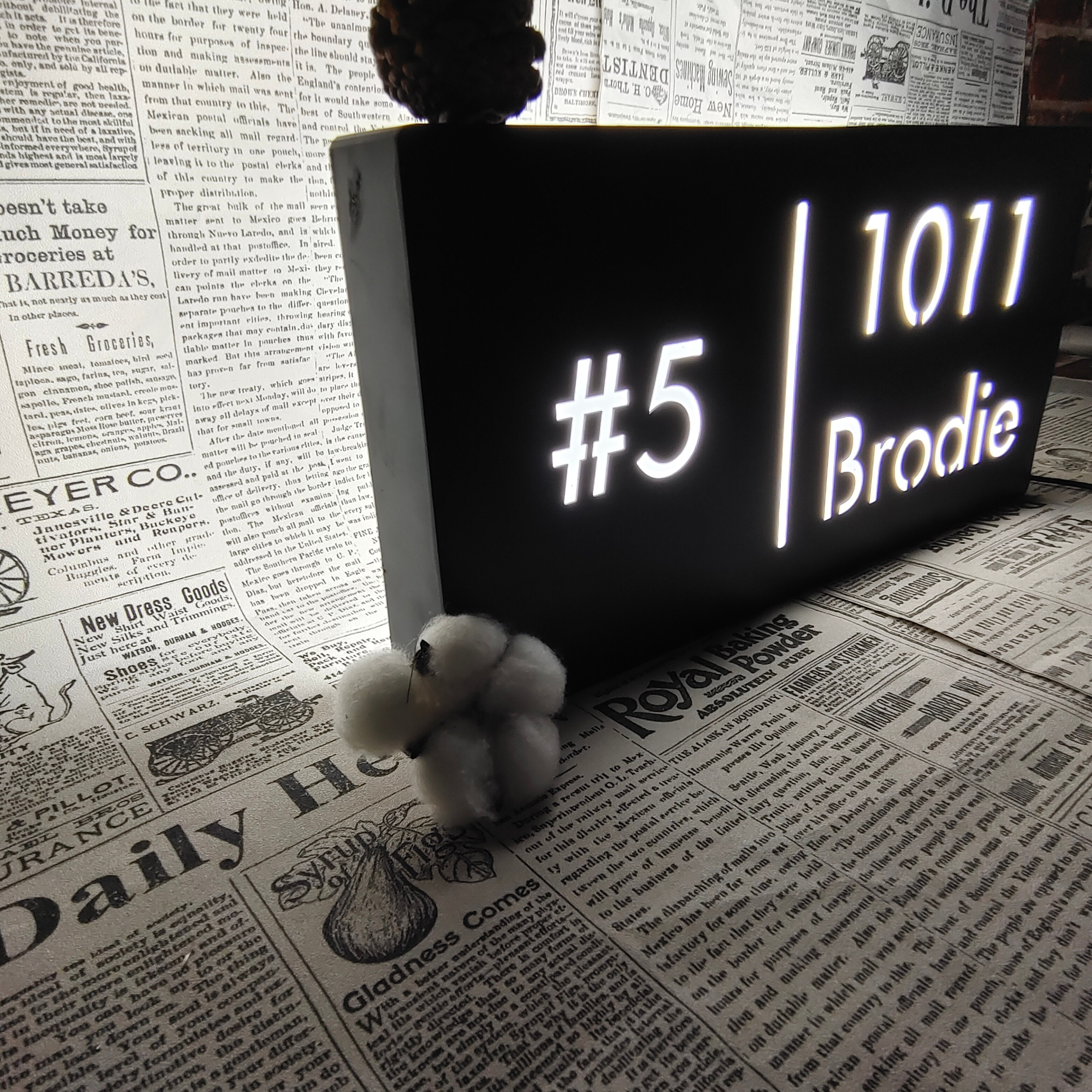Personalized Number Sign.led House Number Light,metal House Number ...
